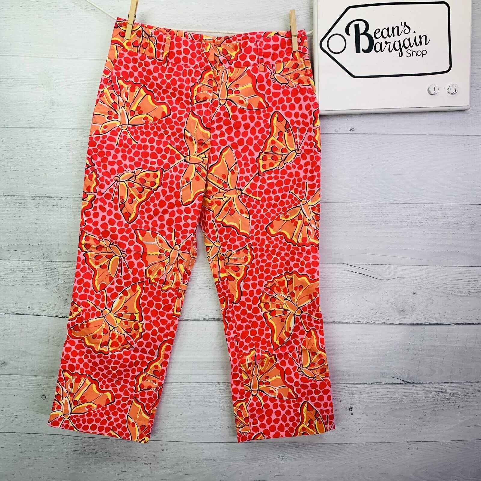 Lilly Pulitzer Lilly Pulitzer Cha Cha Butterfly Capri Pink Orange ...