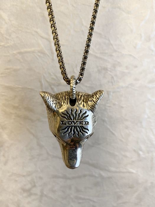 Gucci Gucci anger forest wolf silver necklace | Grailed