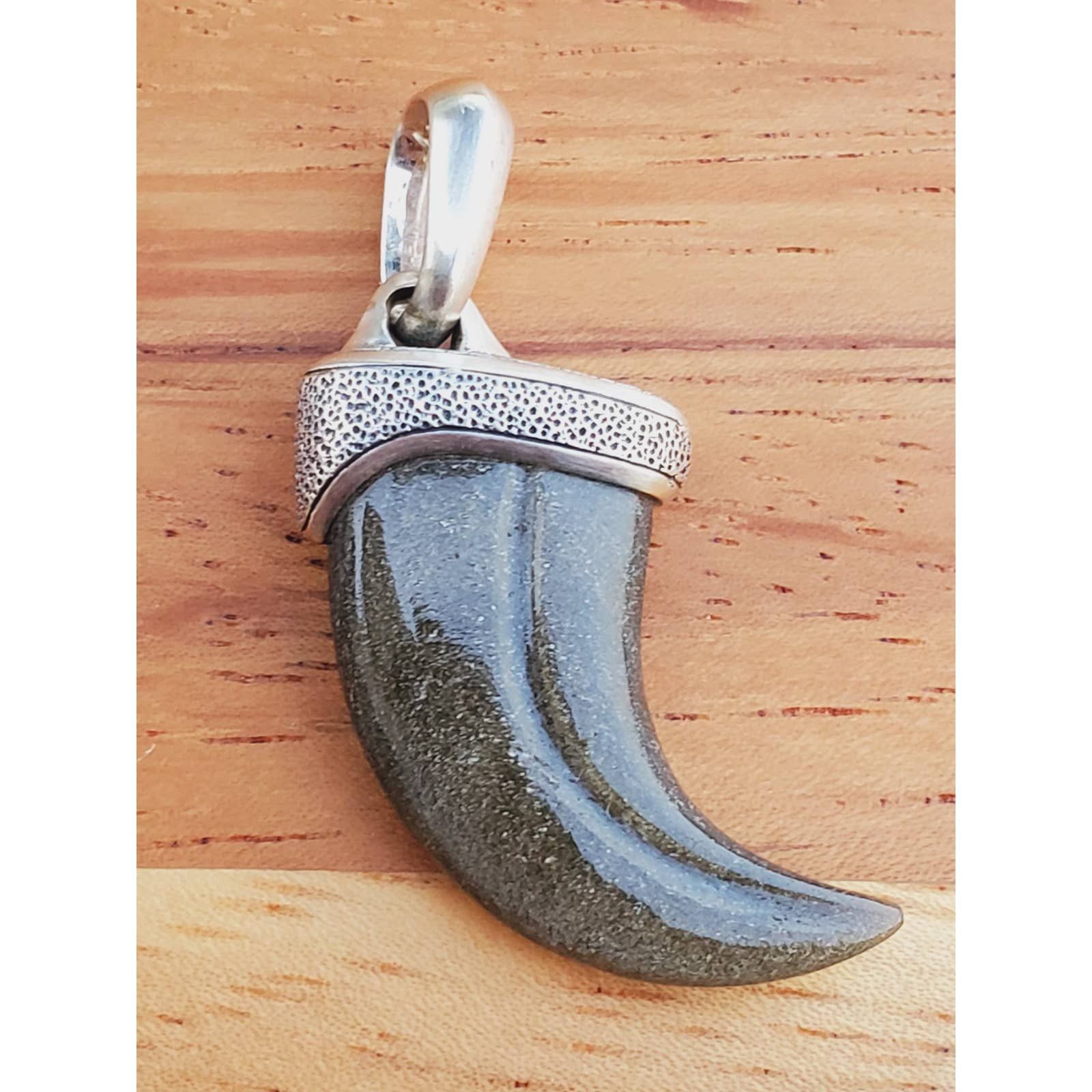 David Yurman DAVID YURMAN Obsidian Sterling Silver Claw Amulet Pendant ...