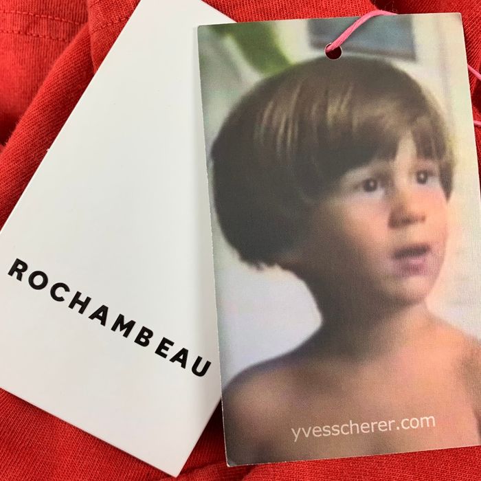 Rochambeau Red Marbled Logo Cotton Tshirt | Grailed