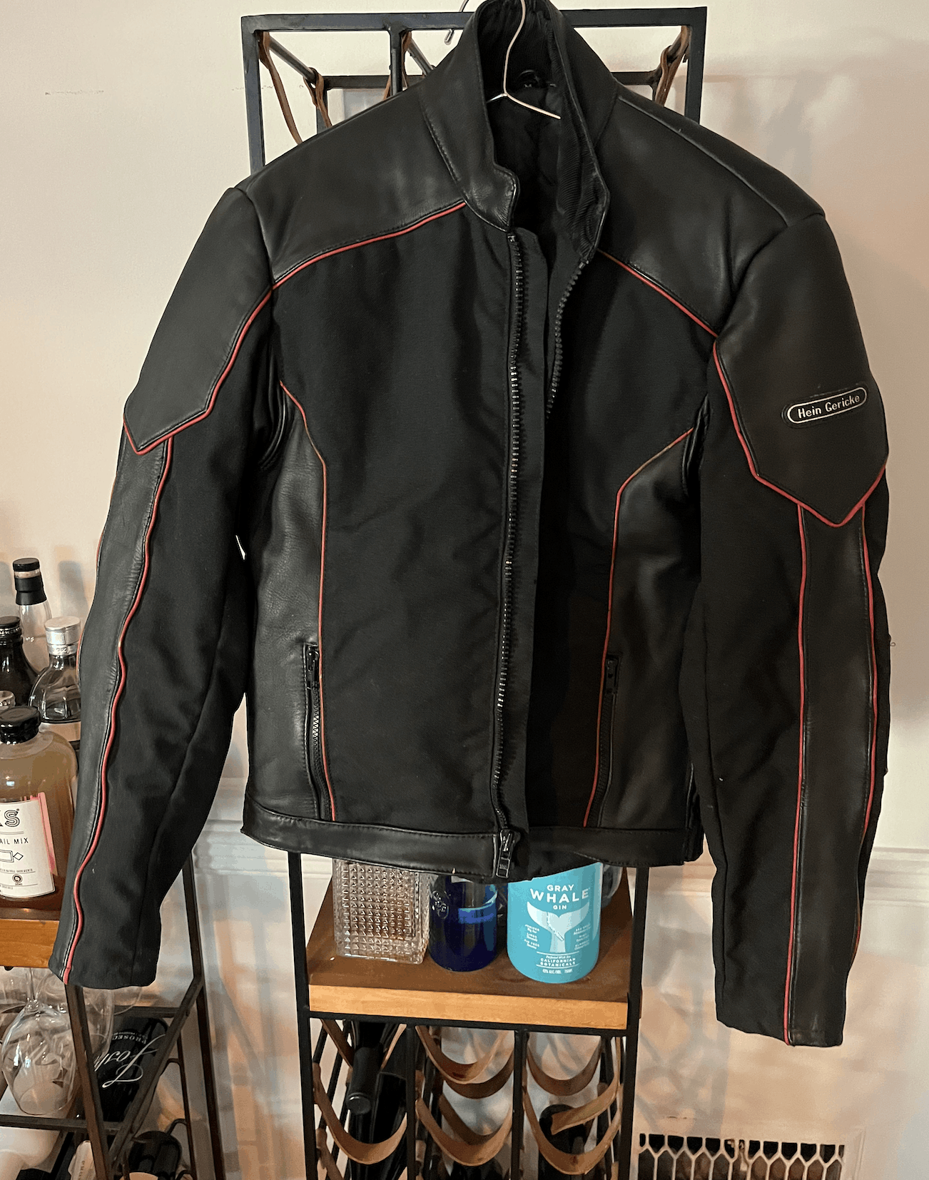 Hein Gericke Black Motorcycle Jacket with Red Piping | Grailed