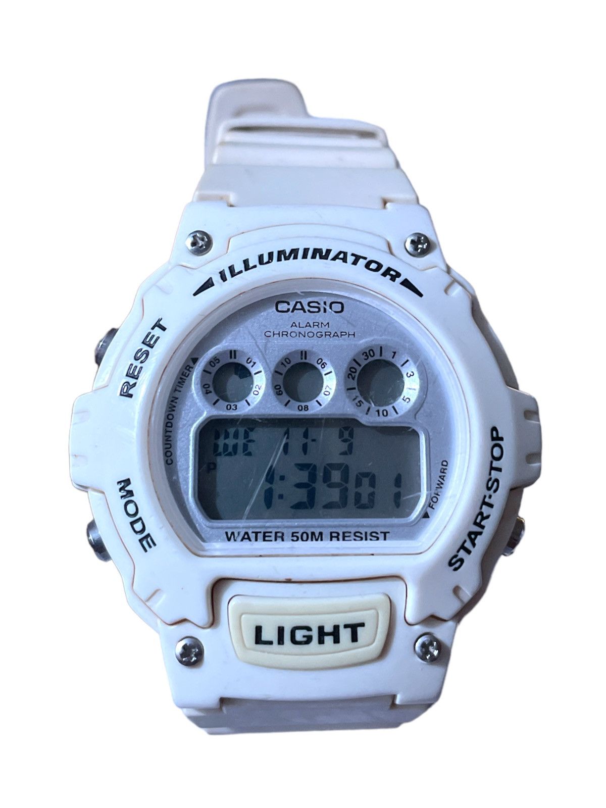 Casio × Vintage × Watch Vintage White Casio Illuminator Digital Watch ...