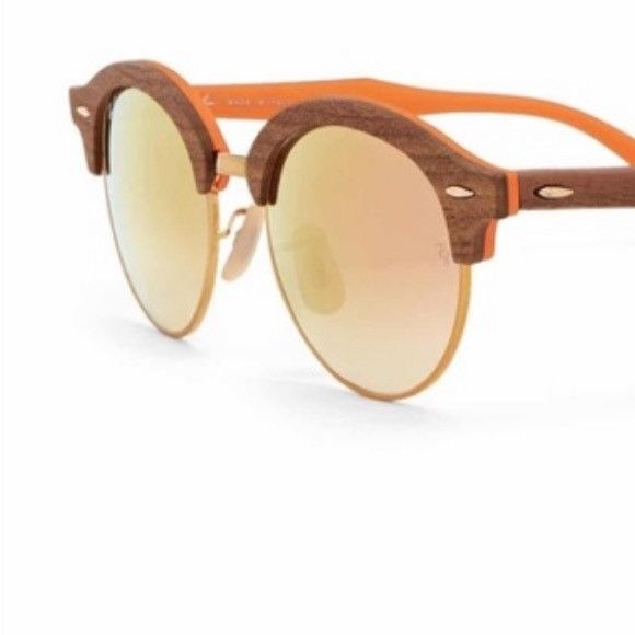 RayBan Ray-Ban 51mm mirrored round Clubmaster sunglasses | Grailed