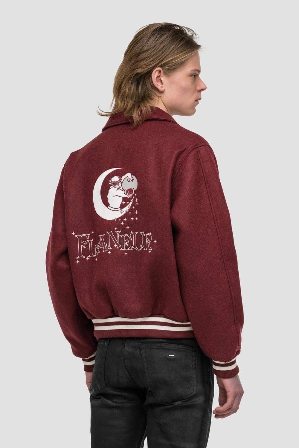 Designer Flaneur Homme Burgundy Varsity Jacket | Grailed