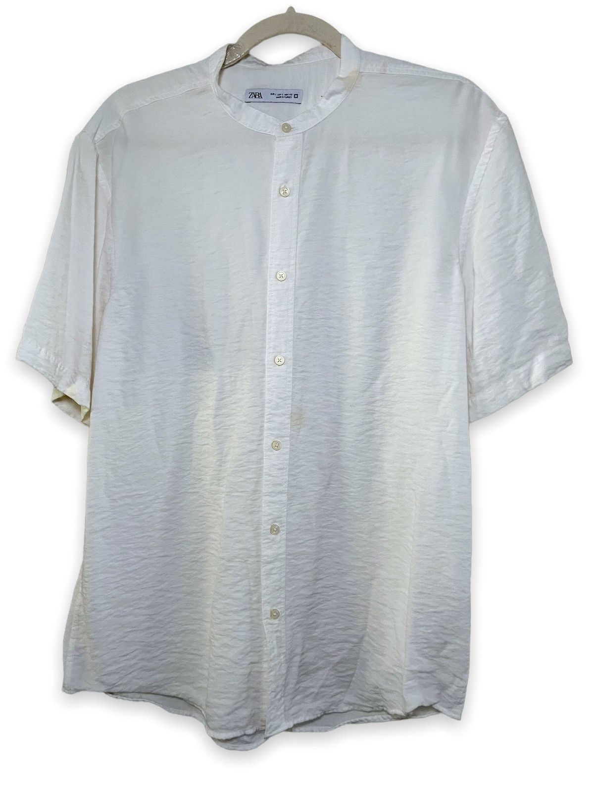 Zara Collarless Button Up | Grailed