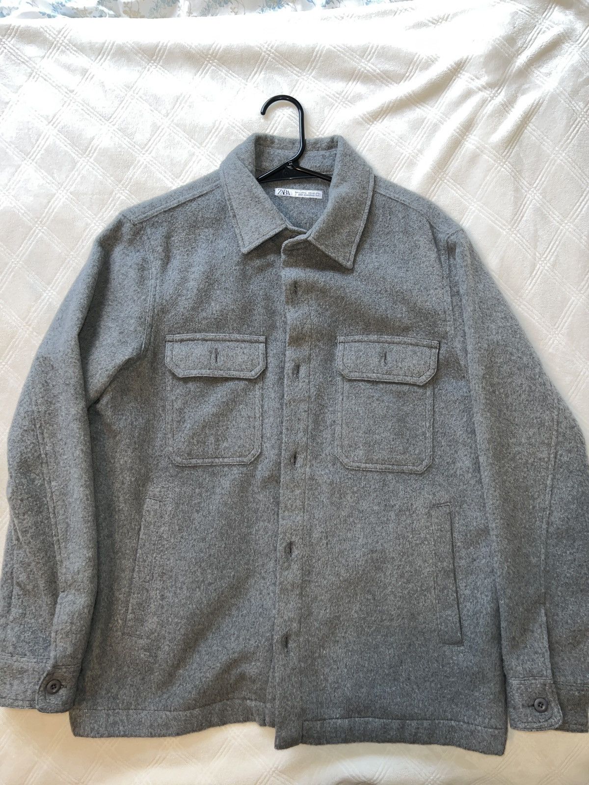 Zara Zara Grey Button Up Jacket | Grailed