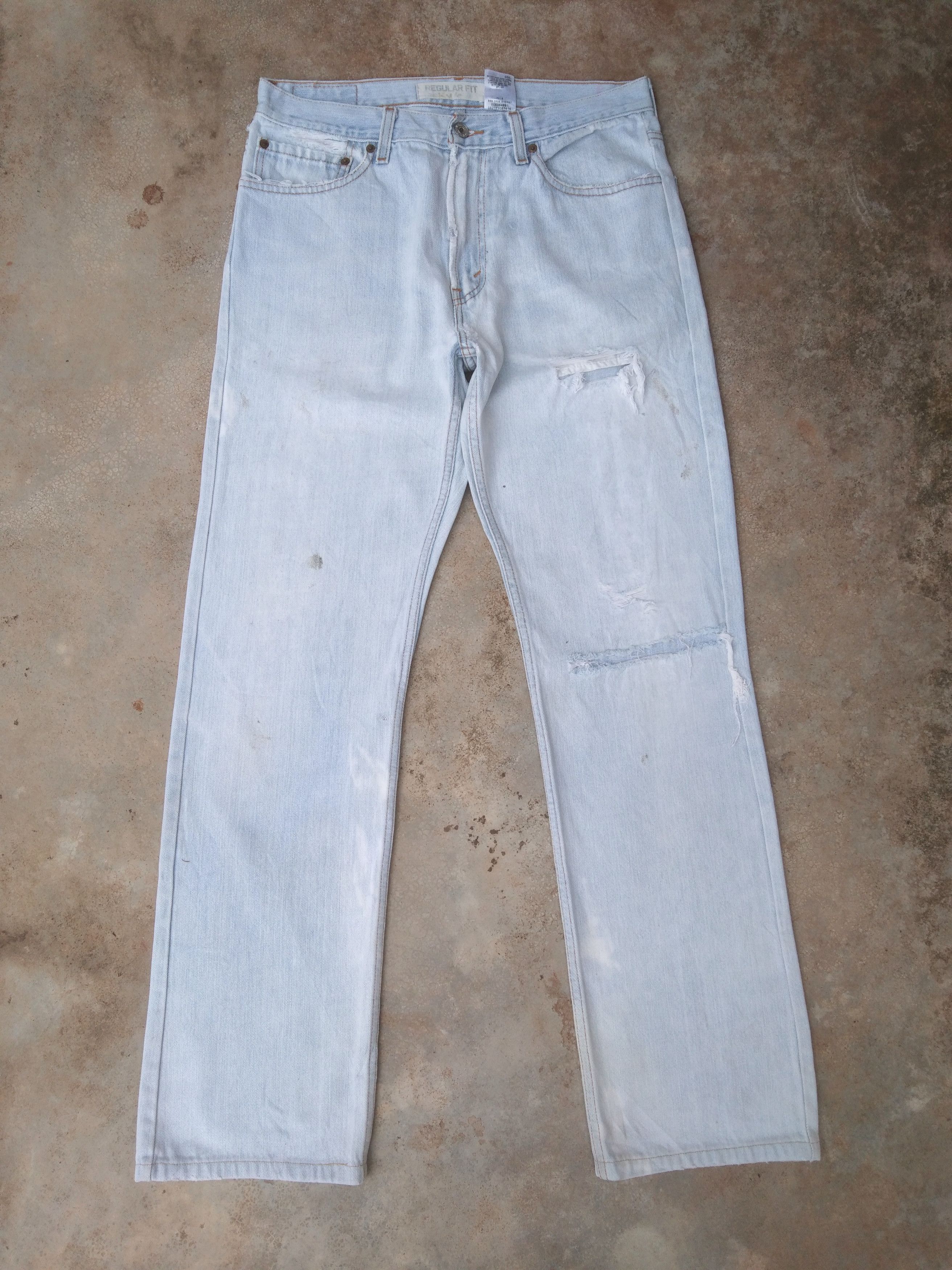 Jean × Levi's × Vintage Vintage Levi's Jeans 505 Baby Blue Distressed ...