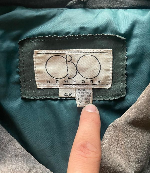 Vintage vintage color block red and green suede leather jacket | Grailed