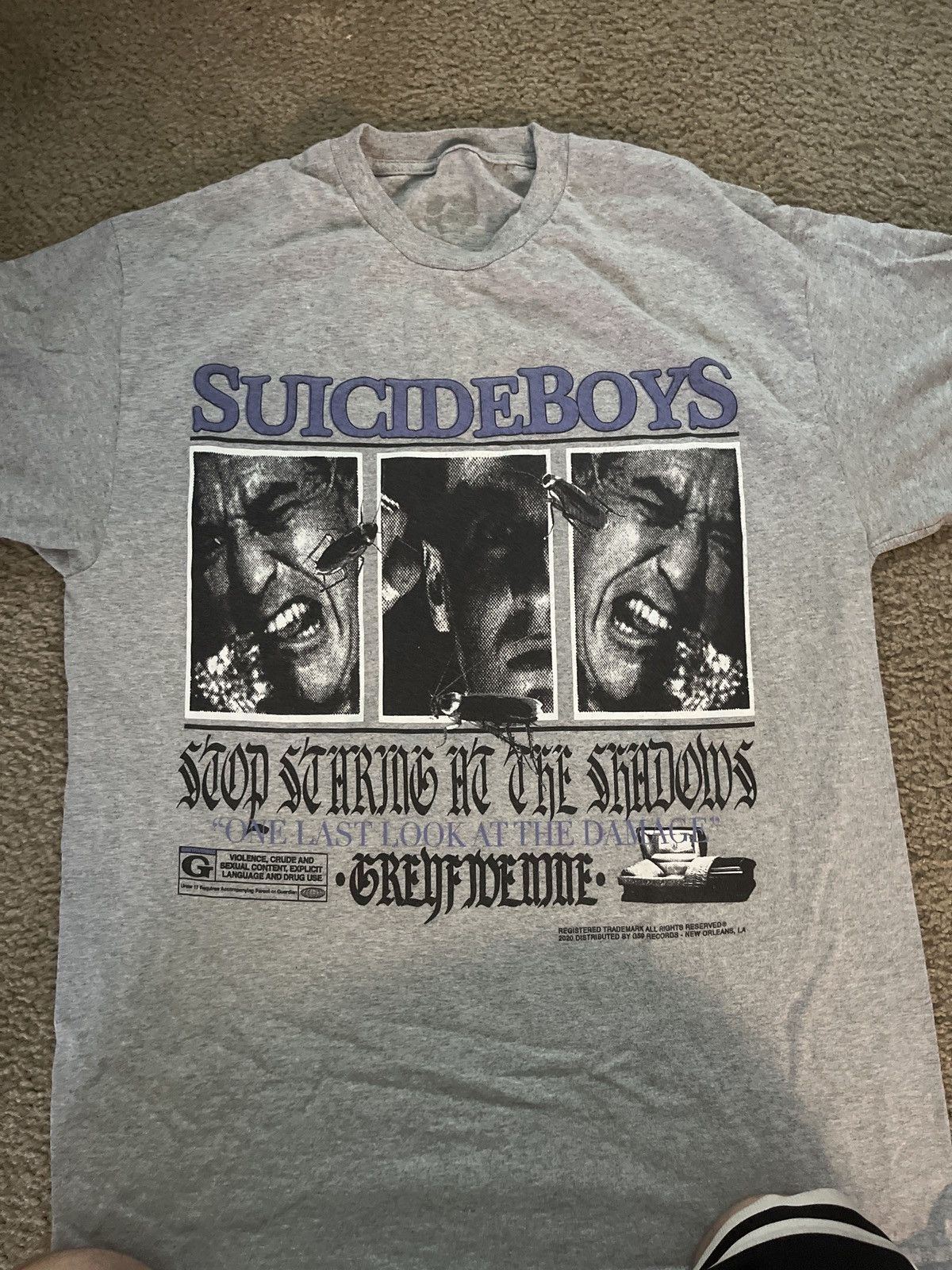 Streetwear SuicideBoys stop staring at the shadows tee | Grailed