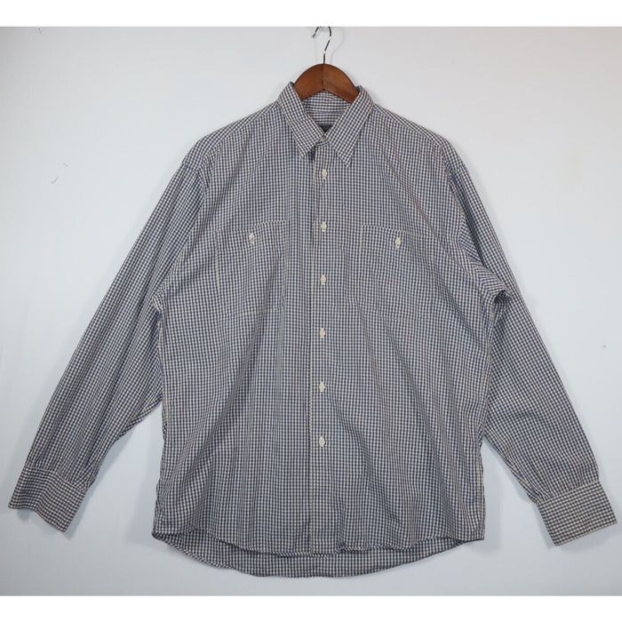 Gitman Bros. VINTAGE GITMAN BROTHERS Blue Plaid Dress Shirt Dagger M ...