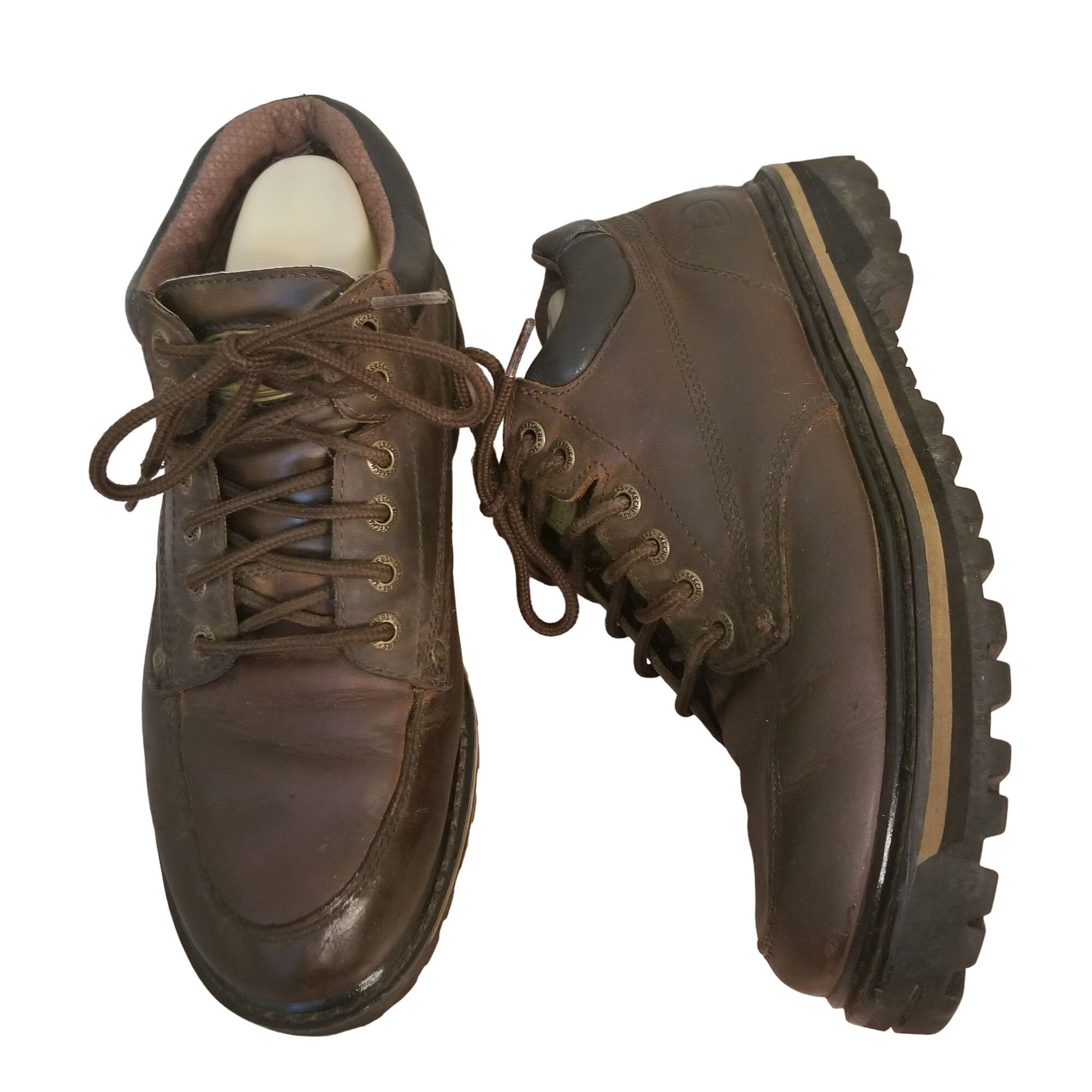 Skechers Skechers 10 Brown Leather Lace Up Shoes Chunky Vintage 4470 ...