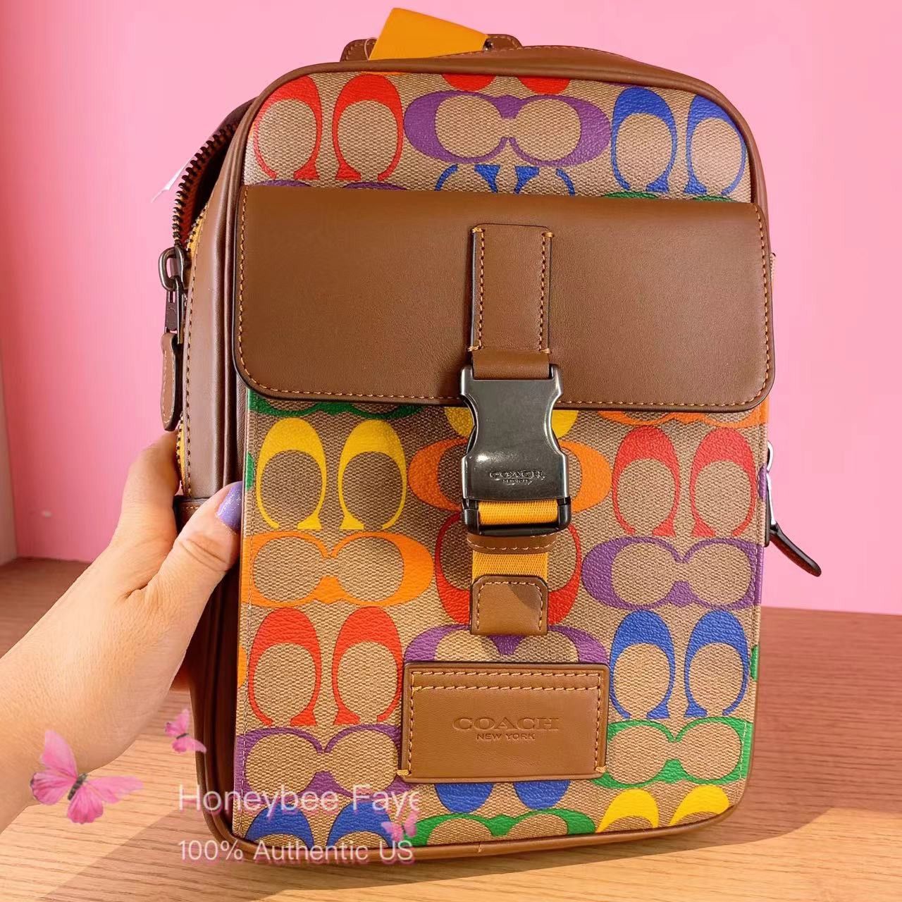 Coach Track Pack In Rainbow Signature Canvas | Grailed