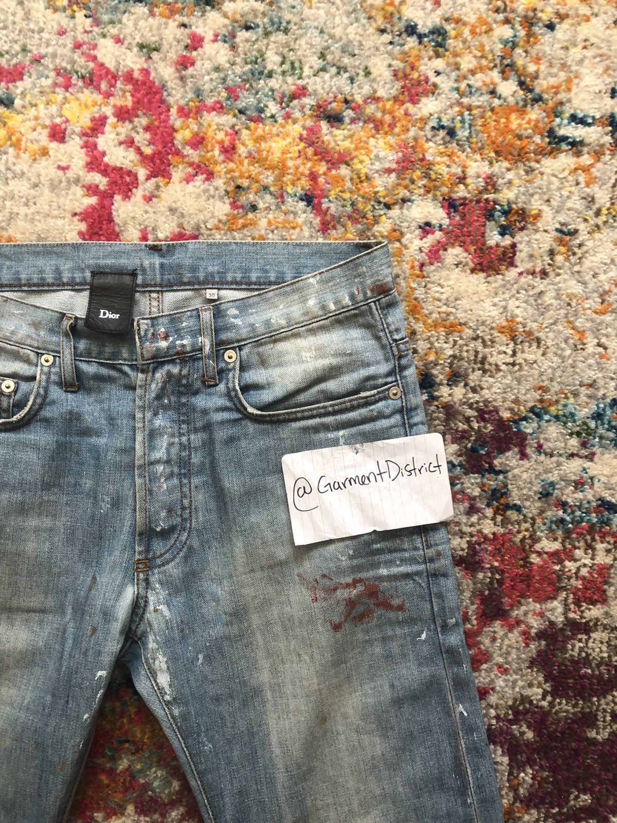 Dior SS10 Rare Paint Splatter ‘Wildcat’ Denim Jeans | Grailed