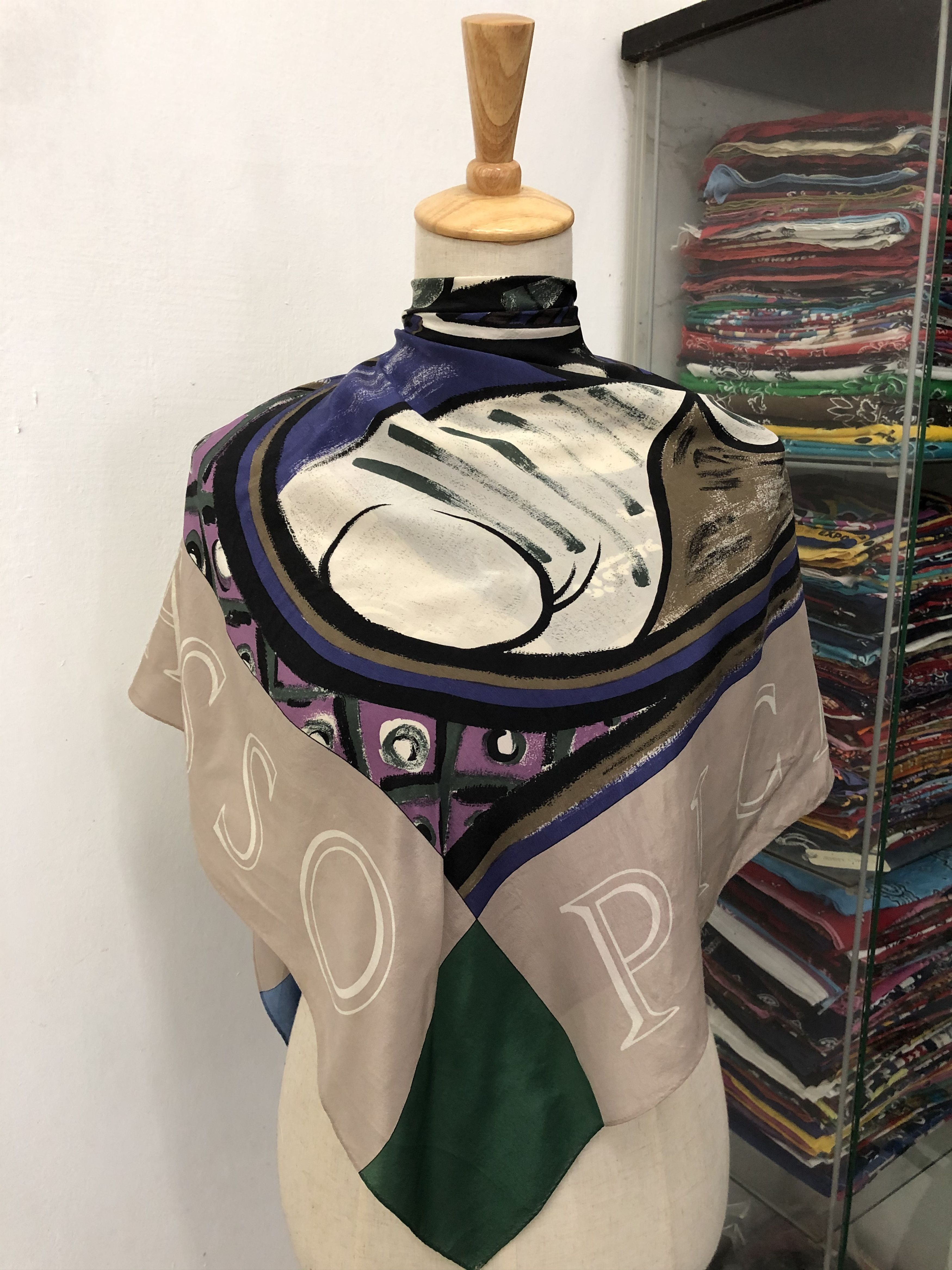 Picasso Vintage Picasso Silk Scarf Grailed