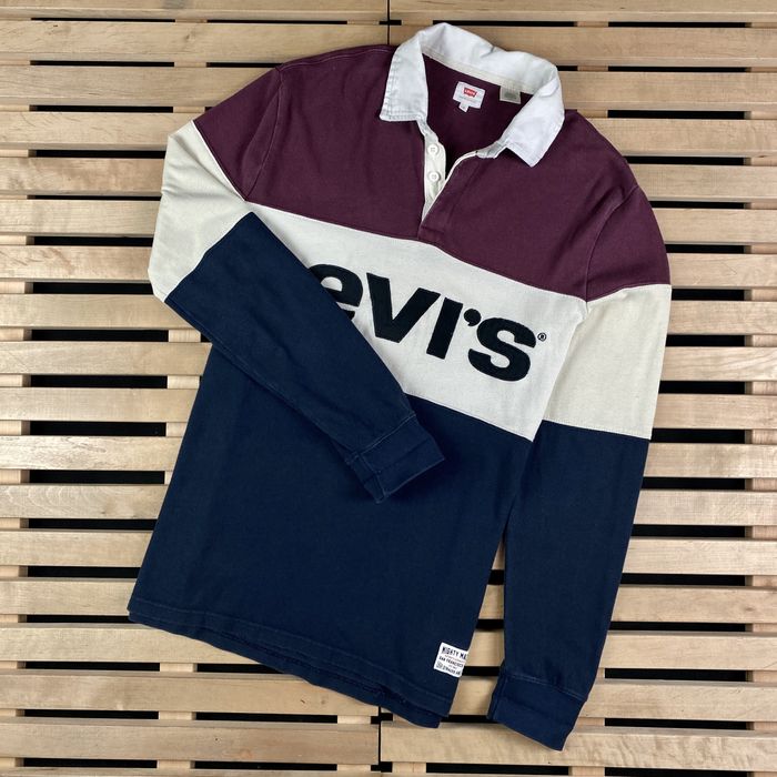 Levi's Mens Rugby Sweatshirt Levis Big Logo Size S | Grailed
