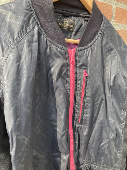 Rocksmith Bomber jacket varsity black pink inside out large | Grailed