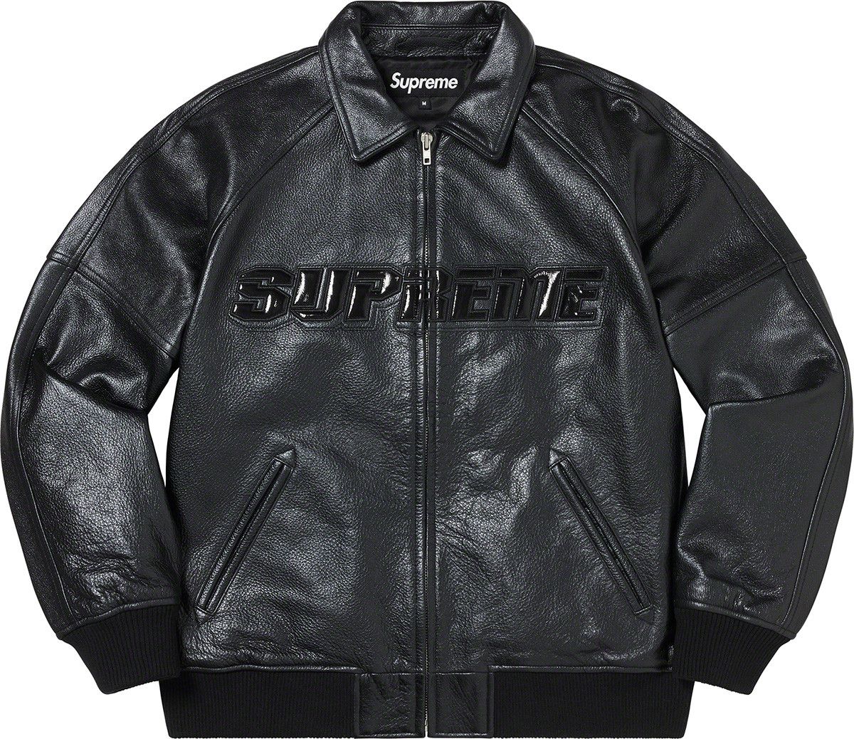 Supreme Supreme Silver Surfer Leather Varsity Jacket - Black - L | Grailed