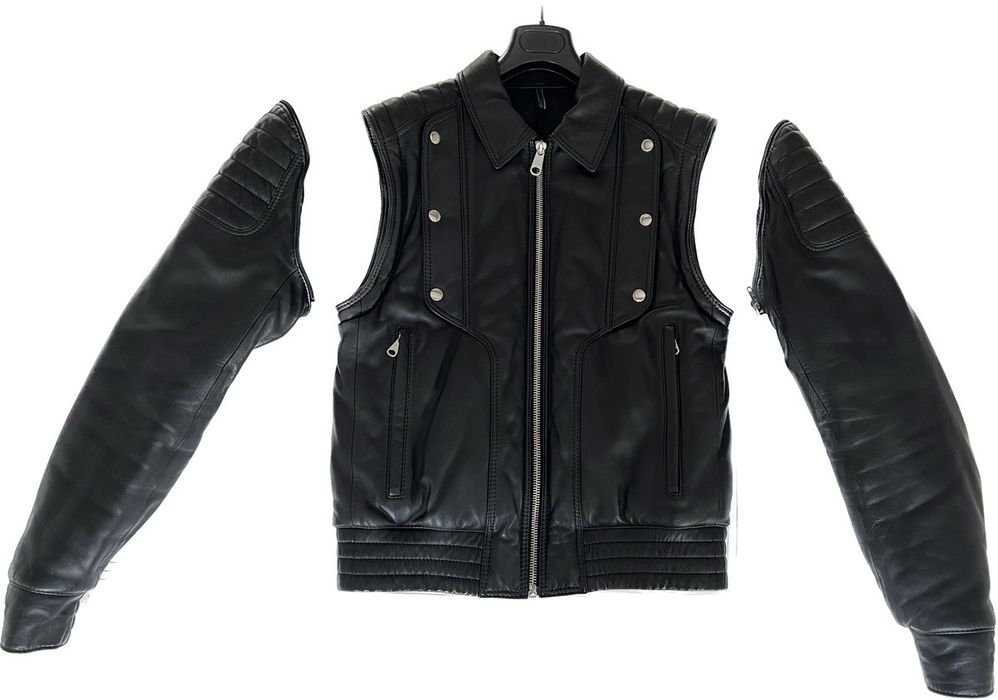 Dior Dior Homme AW08 Black Leather Biker Jacket/ Vest | Grailed