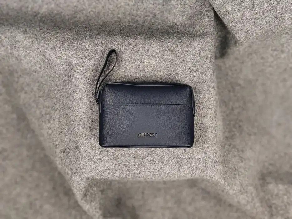 Luxury × Missoni × Streetwear Missoni Blue Makeup Pouch Travel Clutch Bag | Grailed