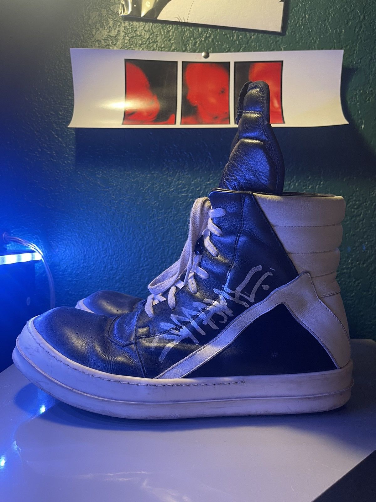 Rick Owens Geobasket Signed by rapper Joeyy “1MANE” | Grailed