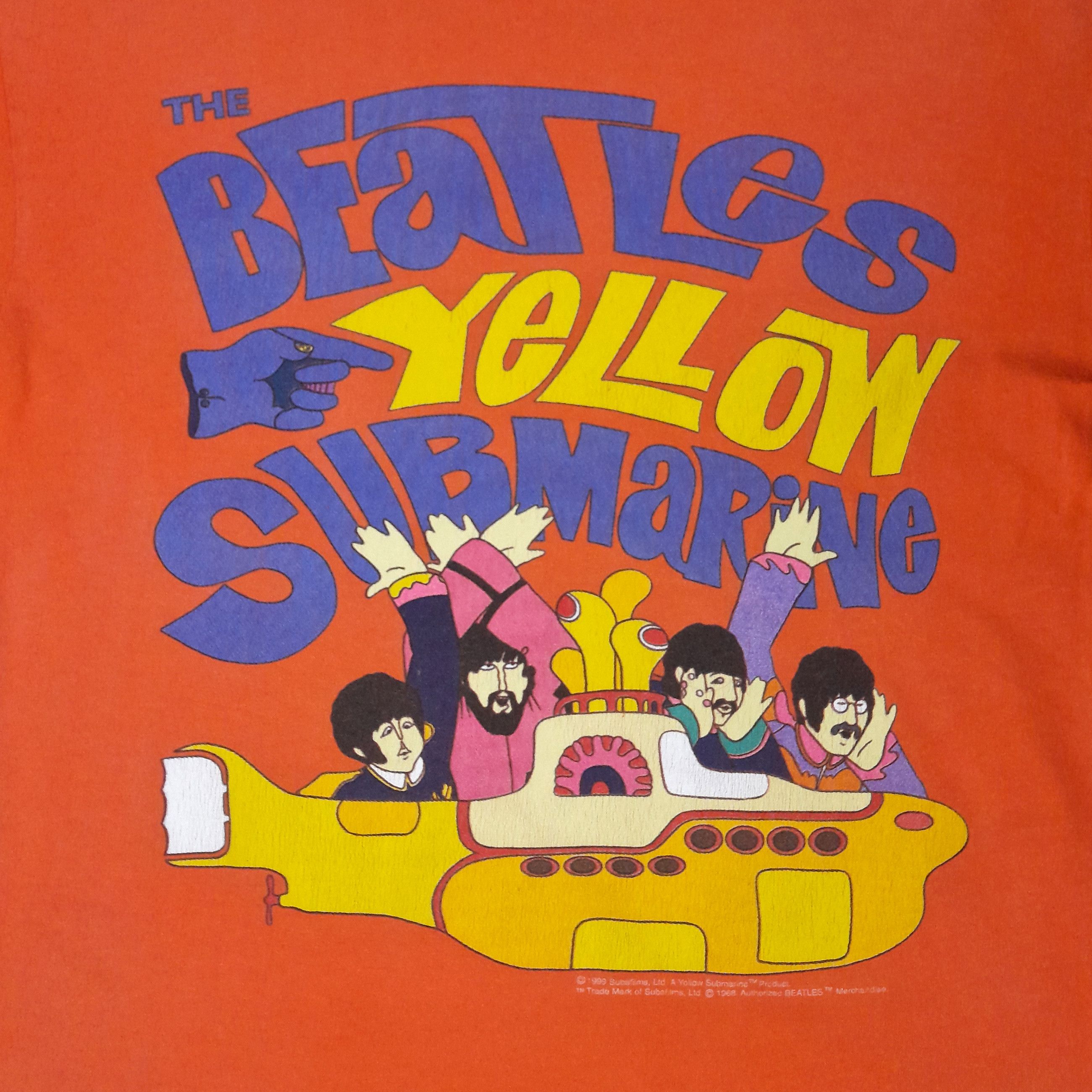 Anvil × Band Tees × Vintage Vintage 90s Trashed THE BEATLES Yellow ...