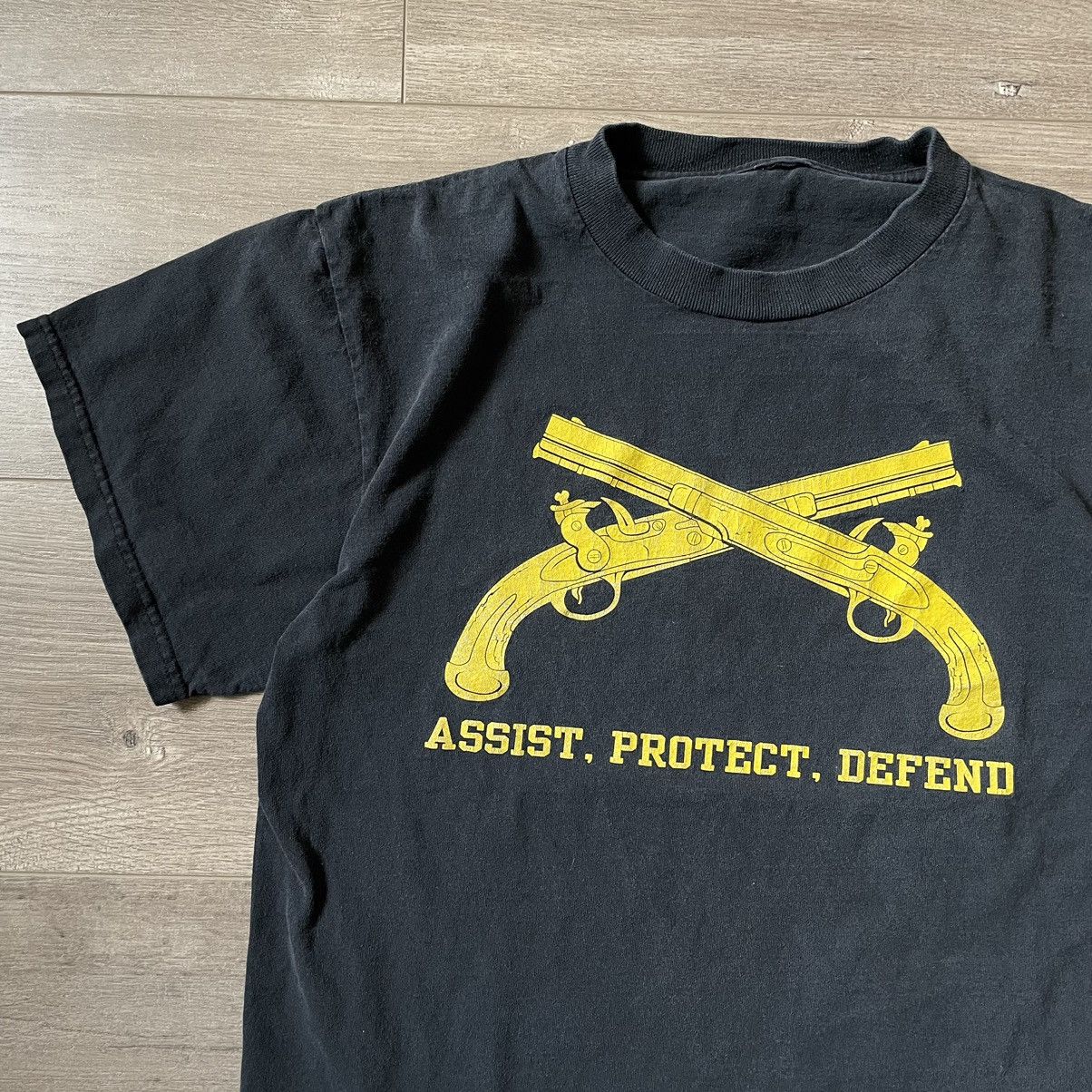 Streetwear × Vintage Vintage Faded Black Gun Military Police Shirt ...