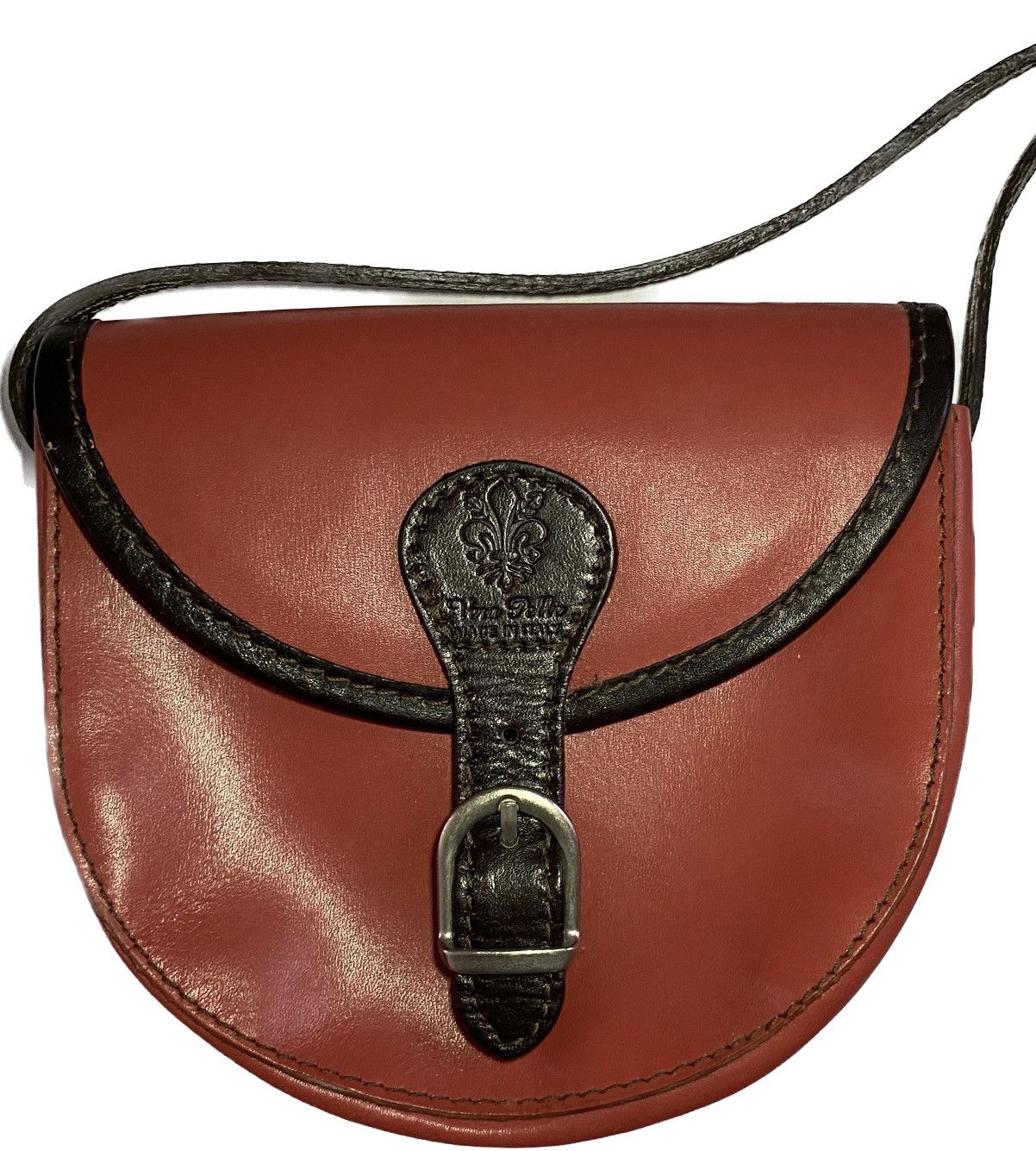 Vera Pelle Vera Pelle Made In Italy Red Genuine Leather Crossbody Bag ...