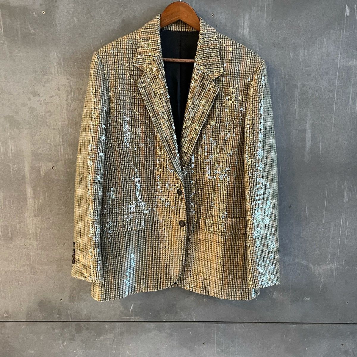 Celine × Hedi Slimane $10,000 runway Celine Tournon 21FW Sequin Jacket ...