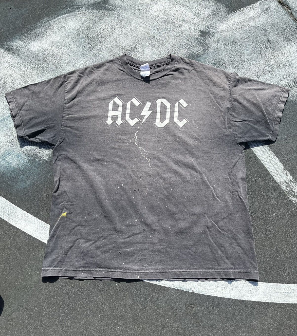 Band Tees × Vintage Vintage AC/DC Lightning Faded Band Shirt 90s ...
