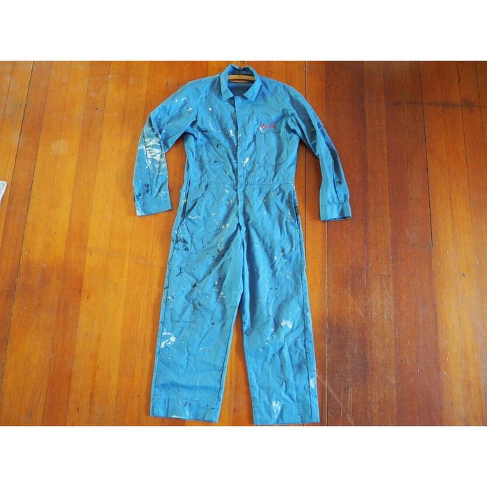 Vintage VTG 60s Union Blue Chainstitch Talon Snap Paint Coveralls Work ...