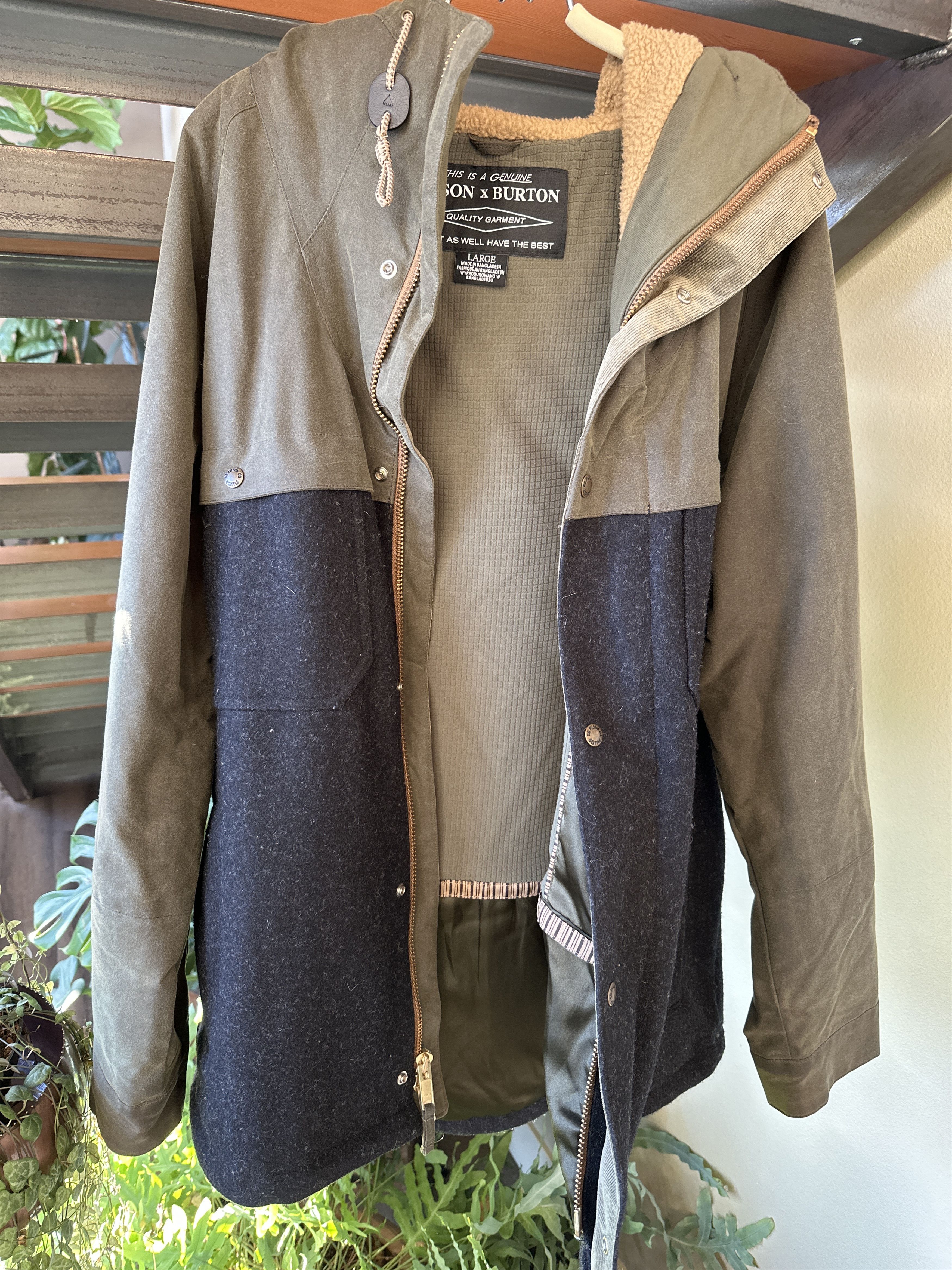 Burton × Filson Filson x Burton Heavy Waxed Canvas and Wool Jacket ...