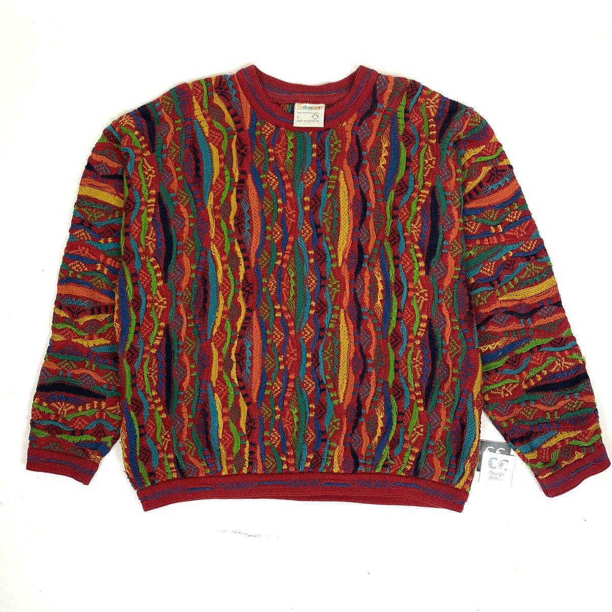 Coogi × Vintage Coogi Sweater colorful vintage 3D Knit Biggie Yams 90s ...