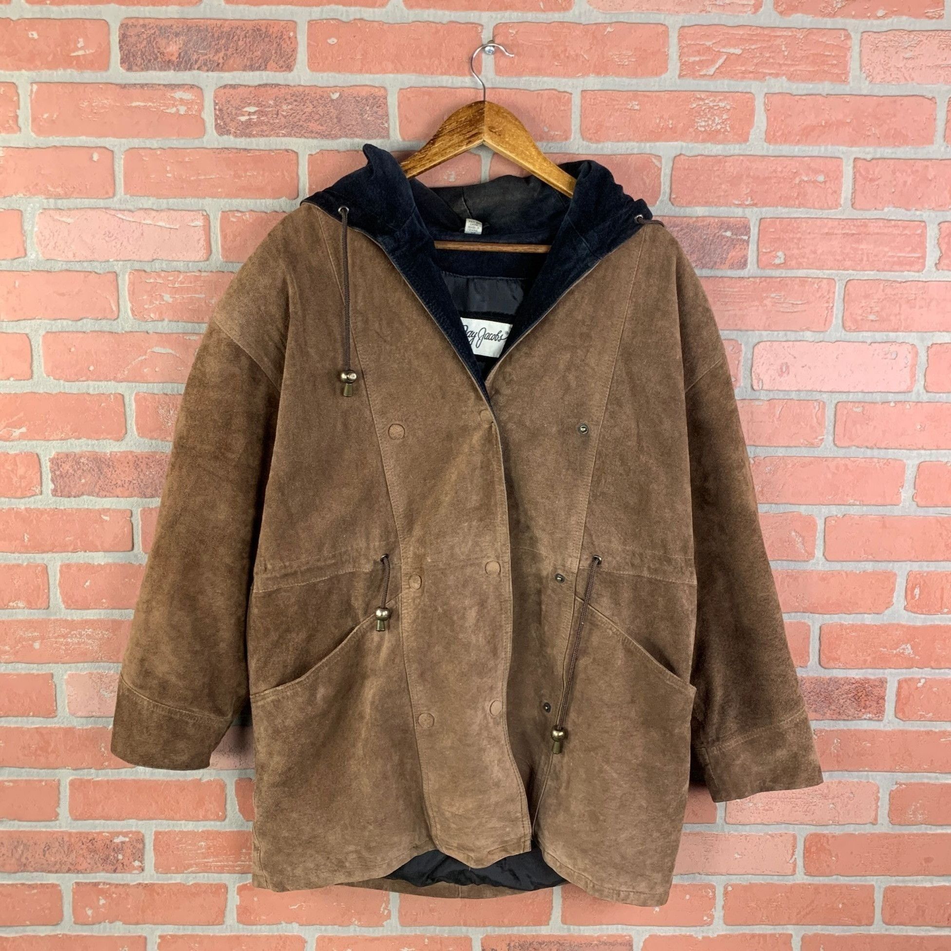 Vintage VTG 90s Jay Jacobs Brown Oversized Leather Suede Jacket XS ...