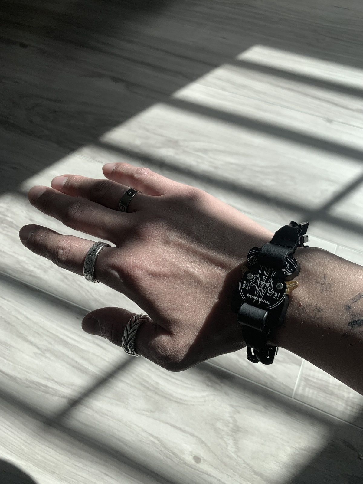 1017 ALYX 9SM × Moncler Black Buckle Cuban Link Bracelet | Grailed