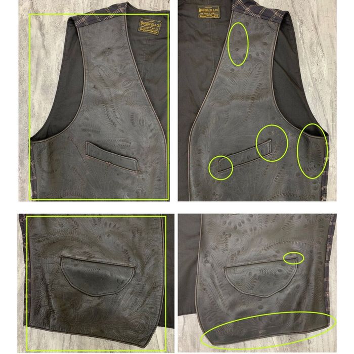 Ralph Lauren Double RL Hand Tooled Leather Vest RRL Western Cowboy ...