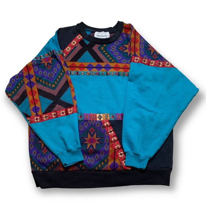 Oleg Cassini Vintage 80s 90s Oleg Cassini Southwestern Aztec Sweater- M ...
