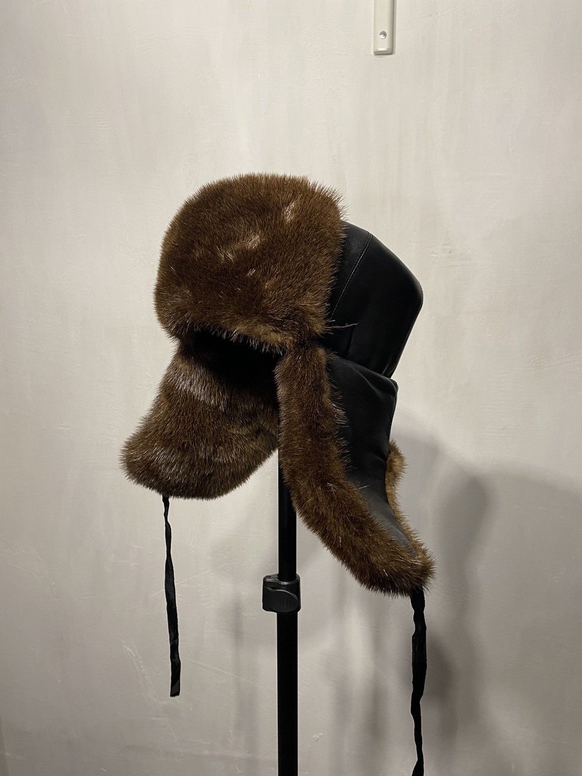 Avant Garde × Japanese Brand × Vintage Natural fur ushanka hat leather ...