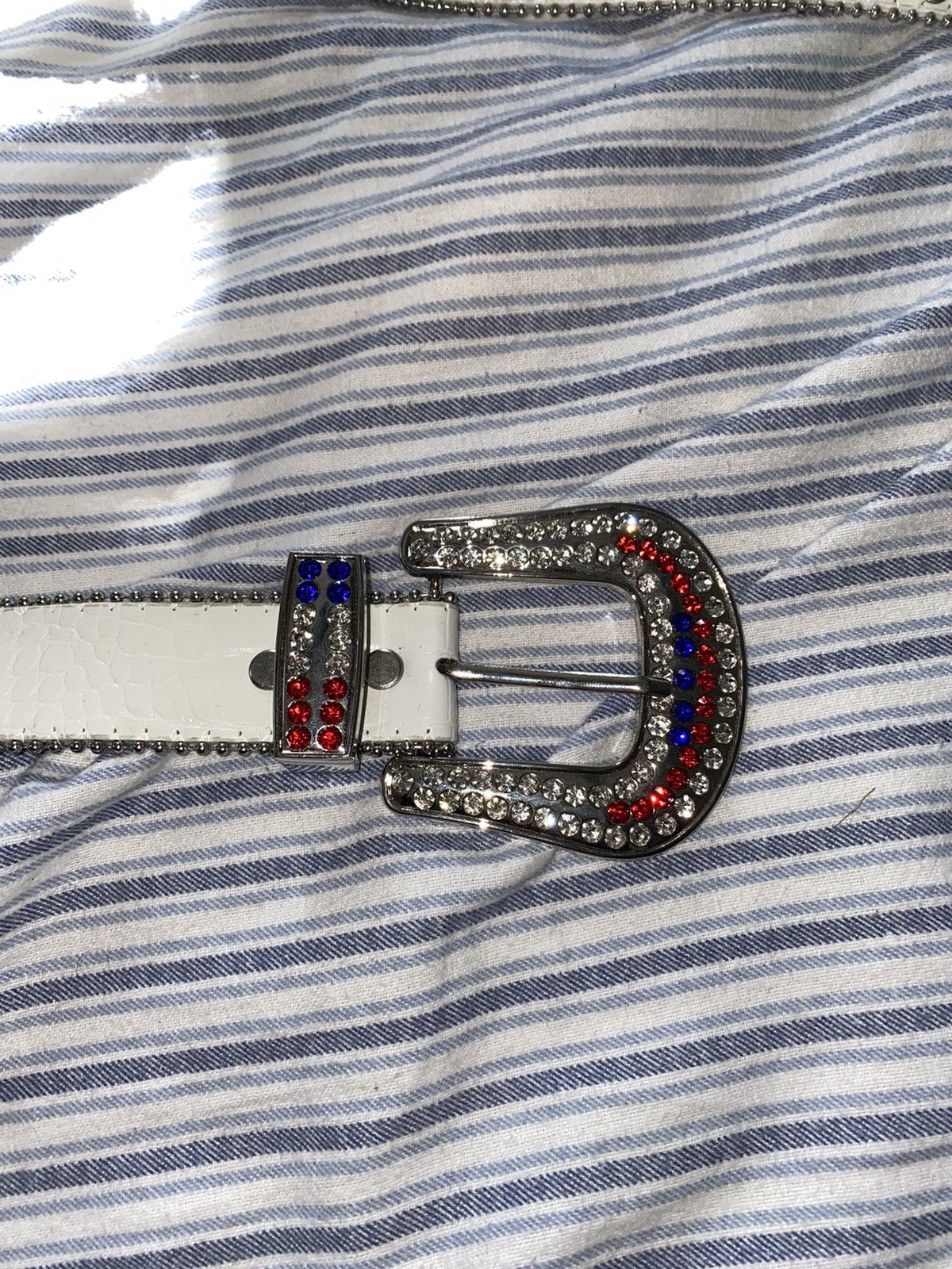 Designer × Streetwear BB. Simon STYLE Red White and Blue Belt | Grailed