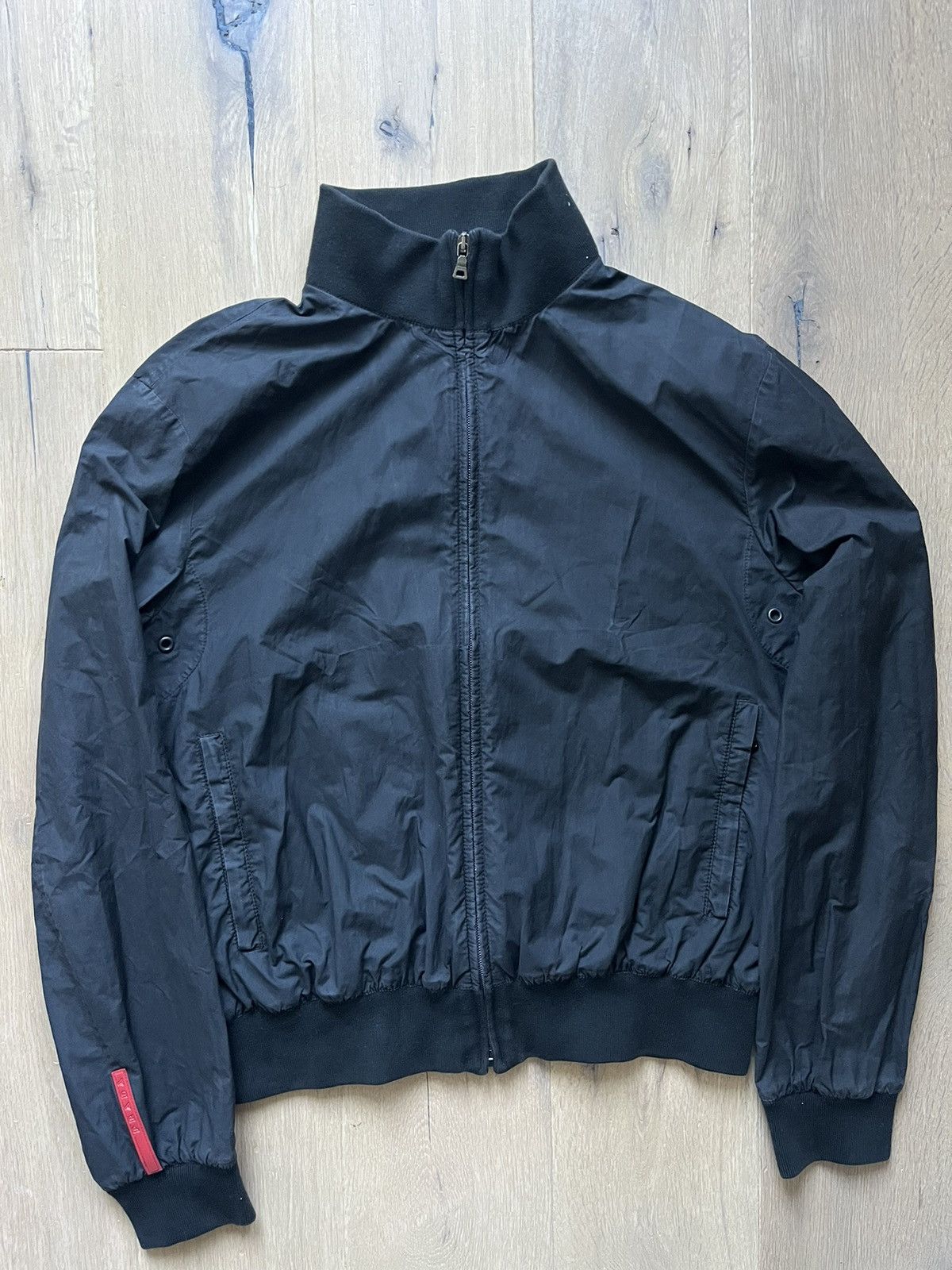 Prada Prada Nylon Logo Black Jacket | Grailed