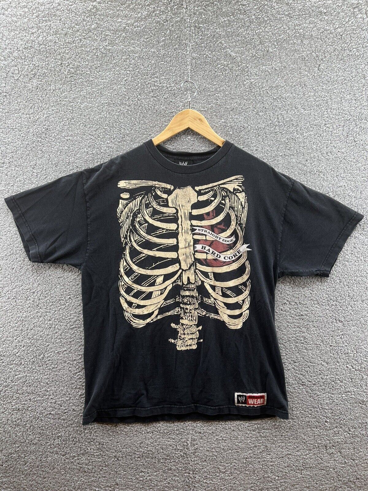 Wwe WWE 2007 CM Punk AEW Straight Edge Hardcore Ribcage Black T- | Grailed