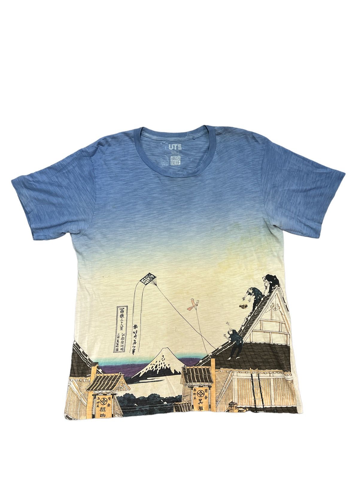 Cartoon Network × Movie THRASHED UNIQLO UT X HOKUSAI BLUE | Grailed