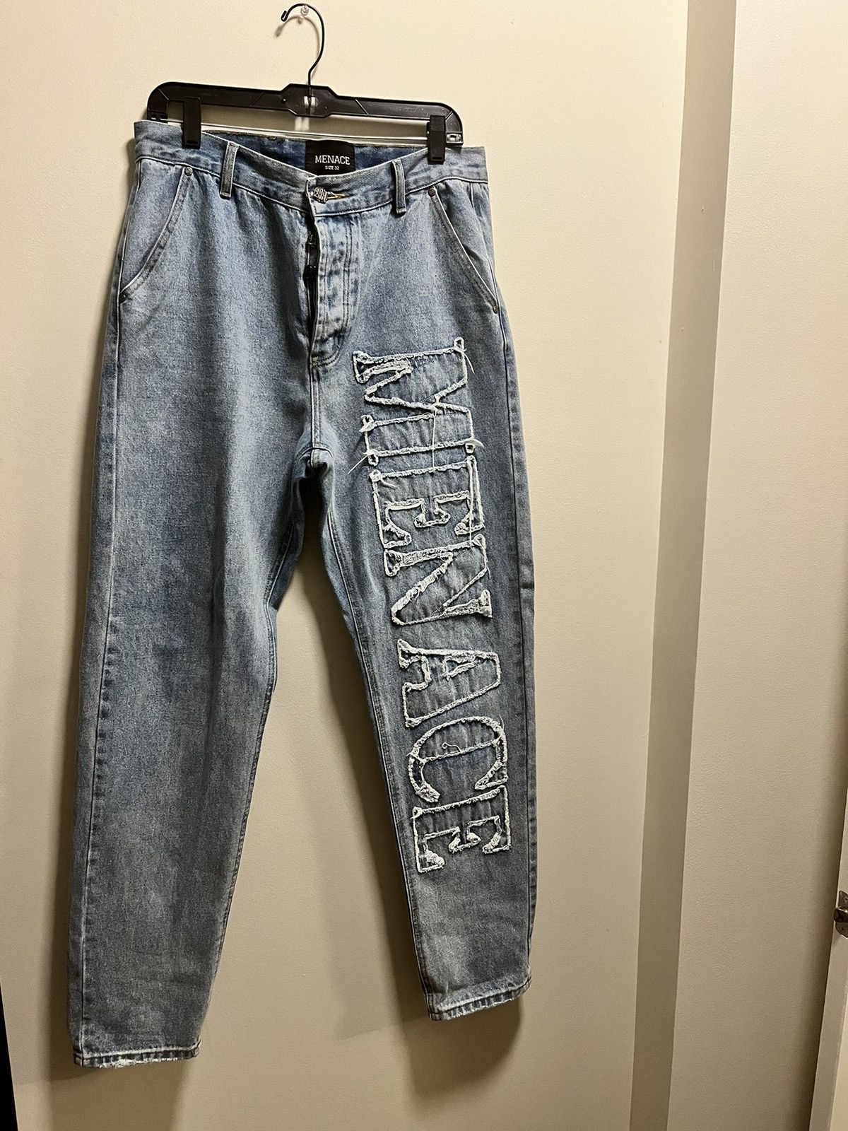 Menace Menace Distressed Denim Pant | Grailed