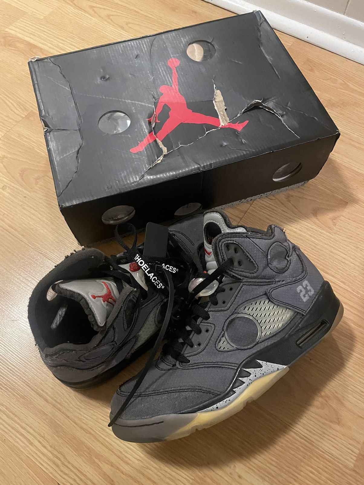 Jordan Brand Off-White Jordan 5 SP Muslin Black | Grailed