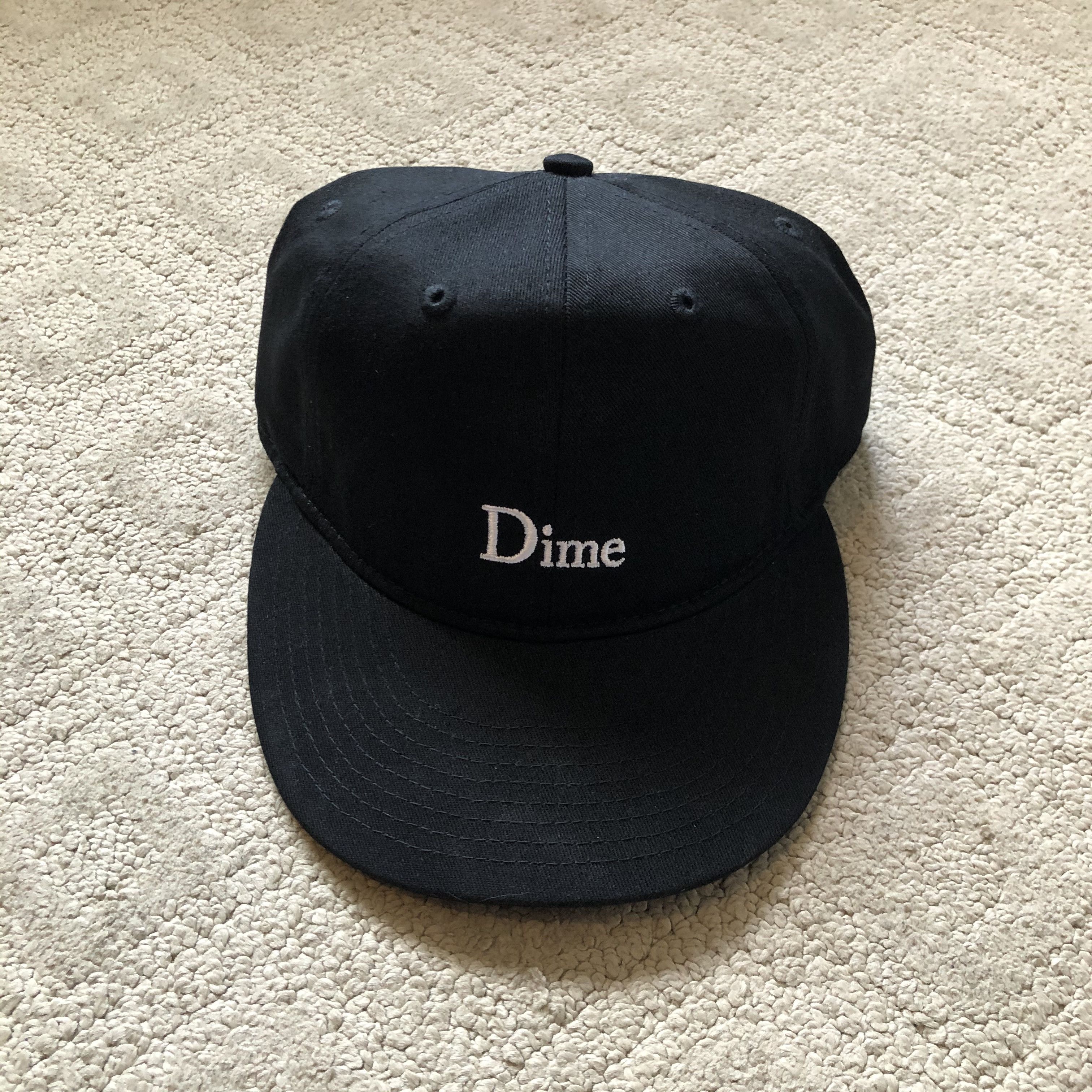 Dime Dime MTL Classic Logo Cap 6 Panel Hat (Black) | Grailed