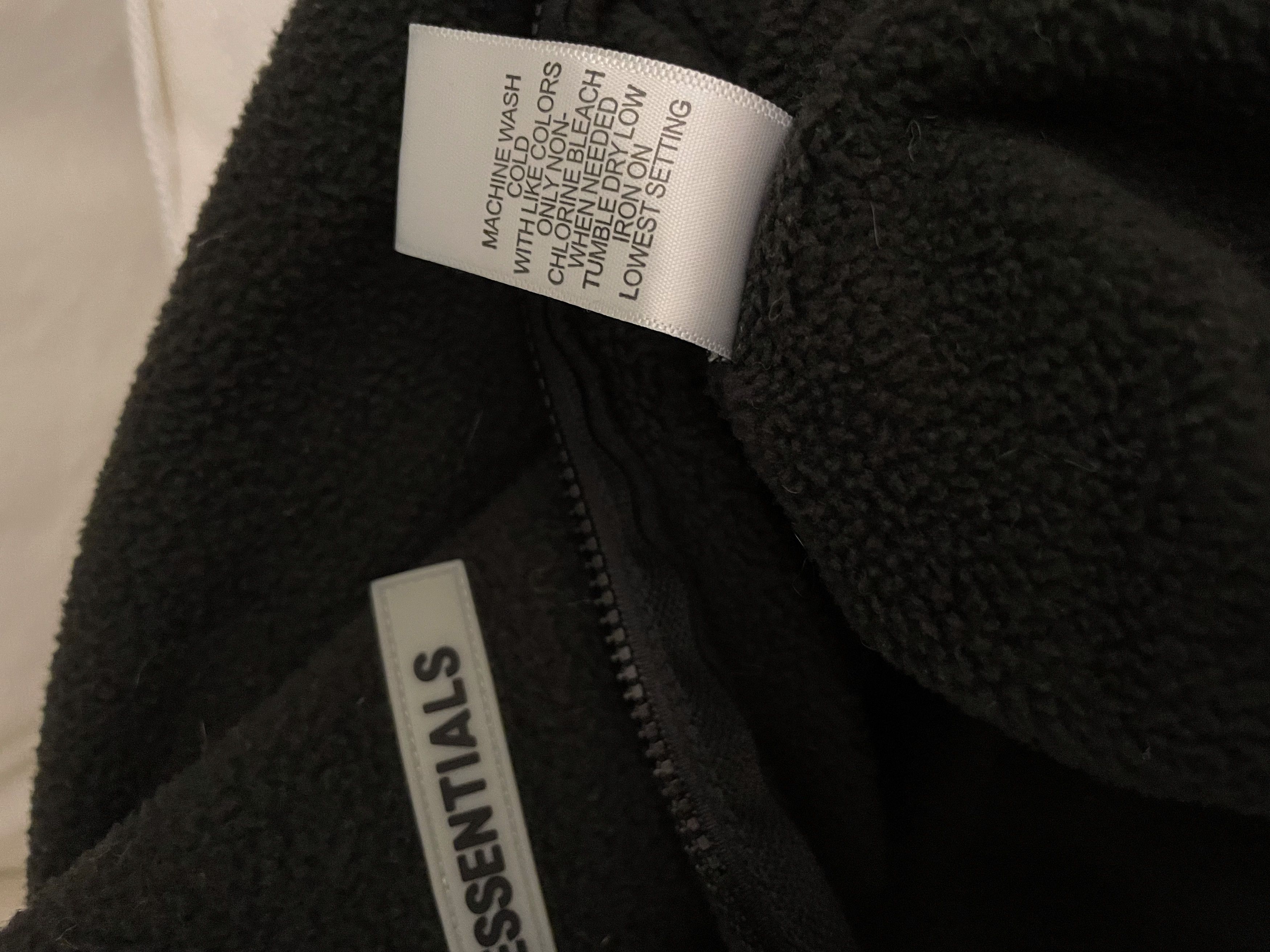 Fear of God FOG Essentials Polarfleeze Full Zip Hoodie Black | Grailed