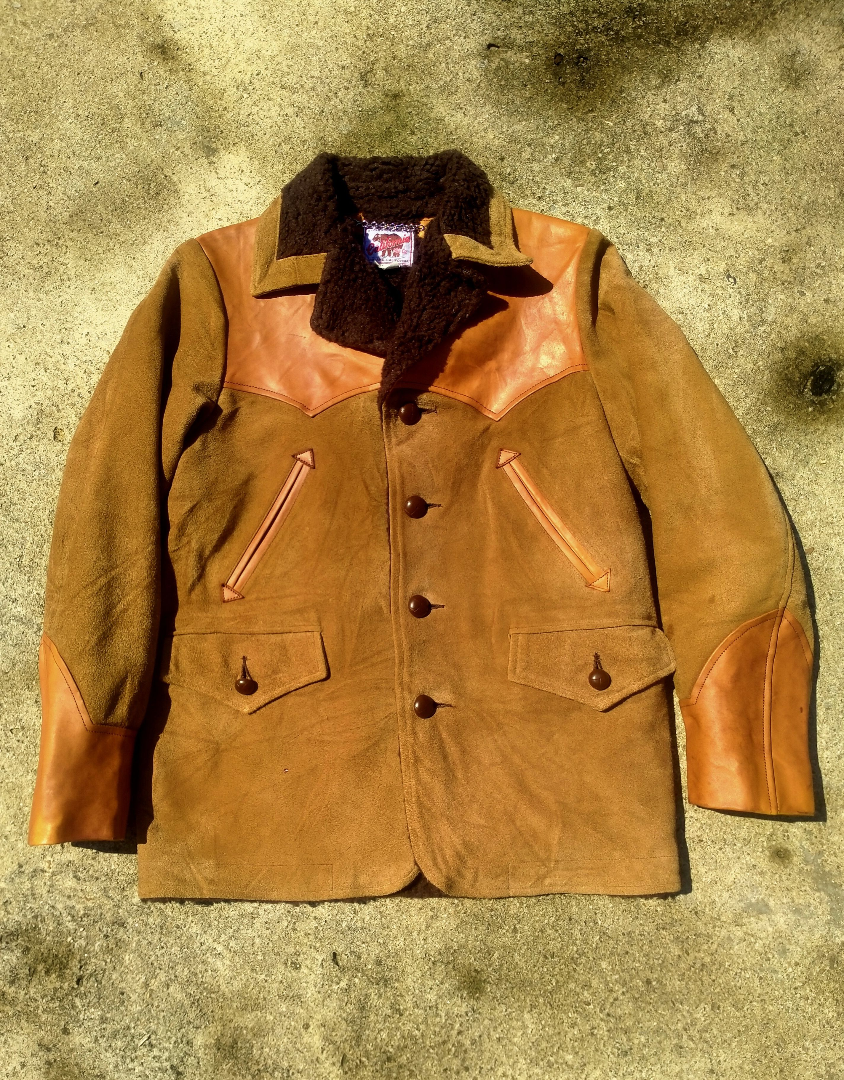 Vintage CALIFORNIA MFG.CO SHERPA WESTERN STYLE LEATHER JACKET | Grailed