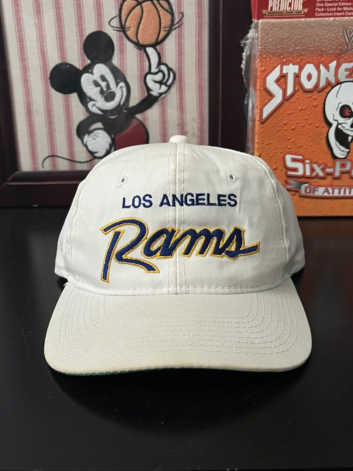 Vintage LA Rams Sports Specialties Twill Script Hat Green Brim | Grailed