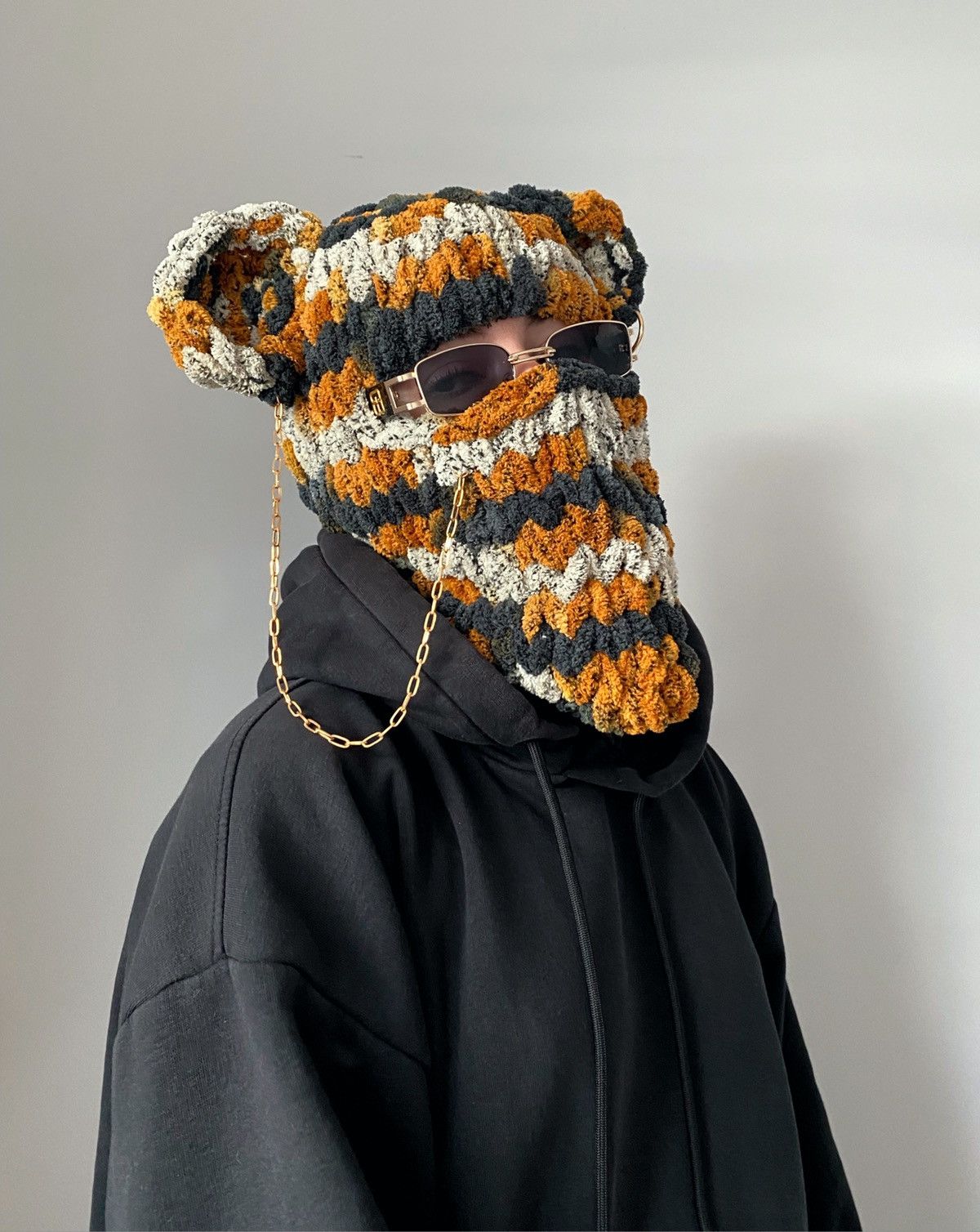 Japanese Brand × Streetwear Bear ski mask . Knitted balaclava . Winter ...
