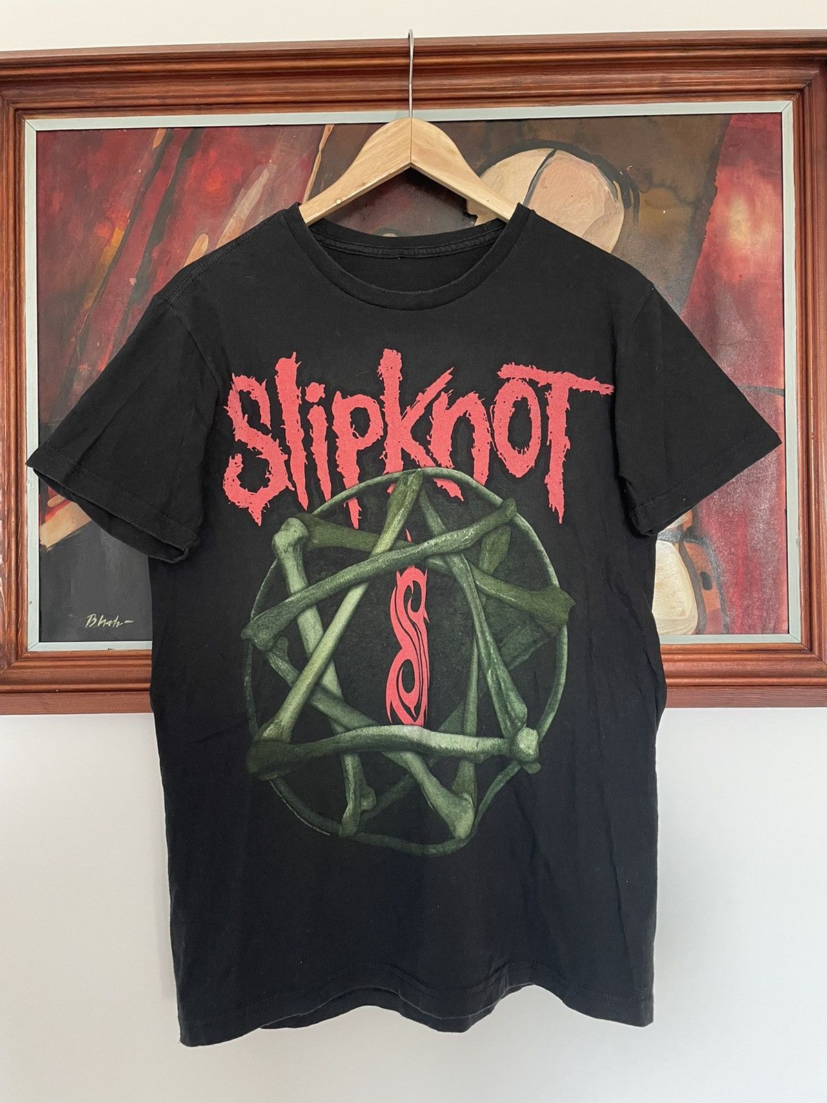 Vintage Vintage Y2k Slipknot Band Metal Rock Tee Skeleton Rare Print ...
