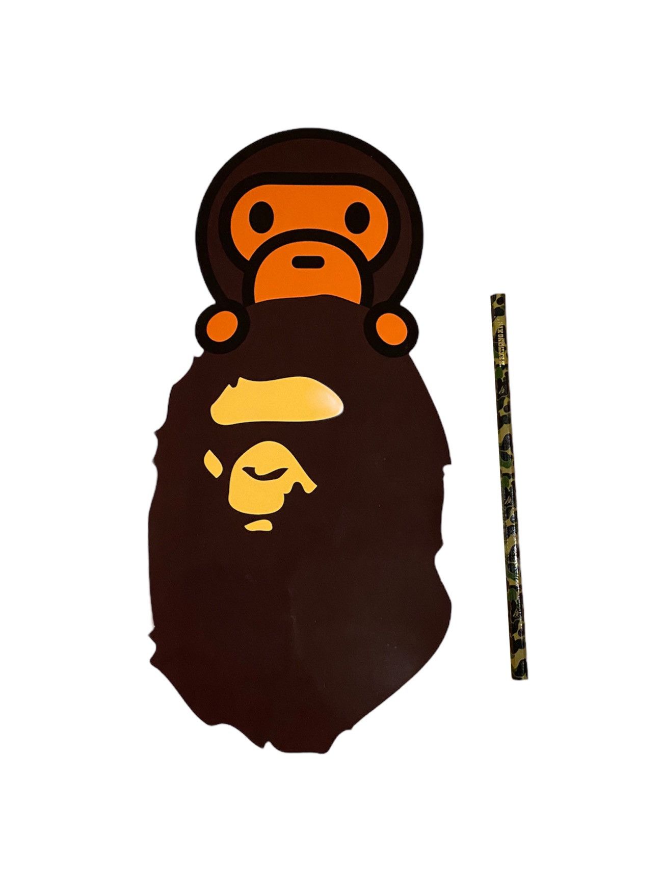 Bape Bape Baby Milo Ape Head Large Sticker 2009 | Grailed